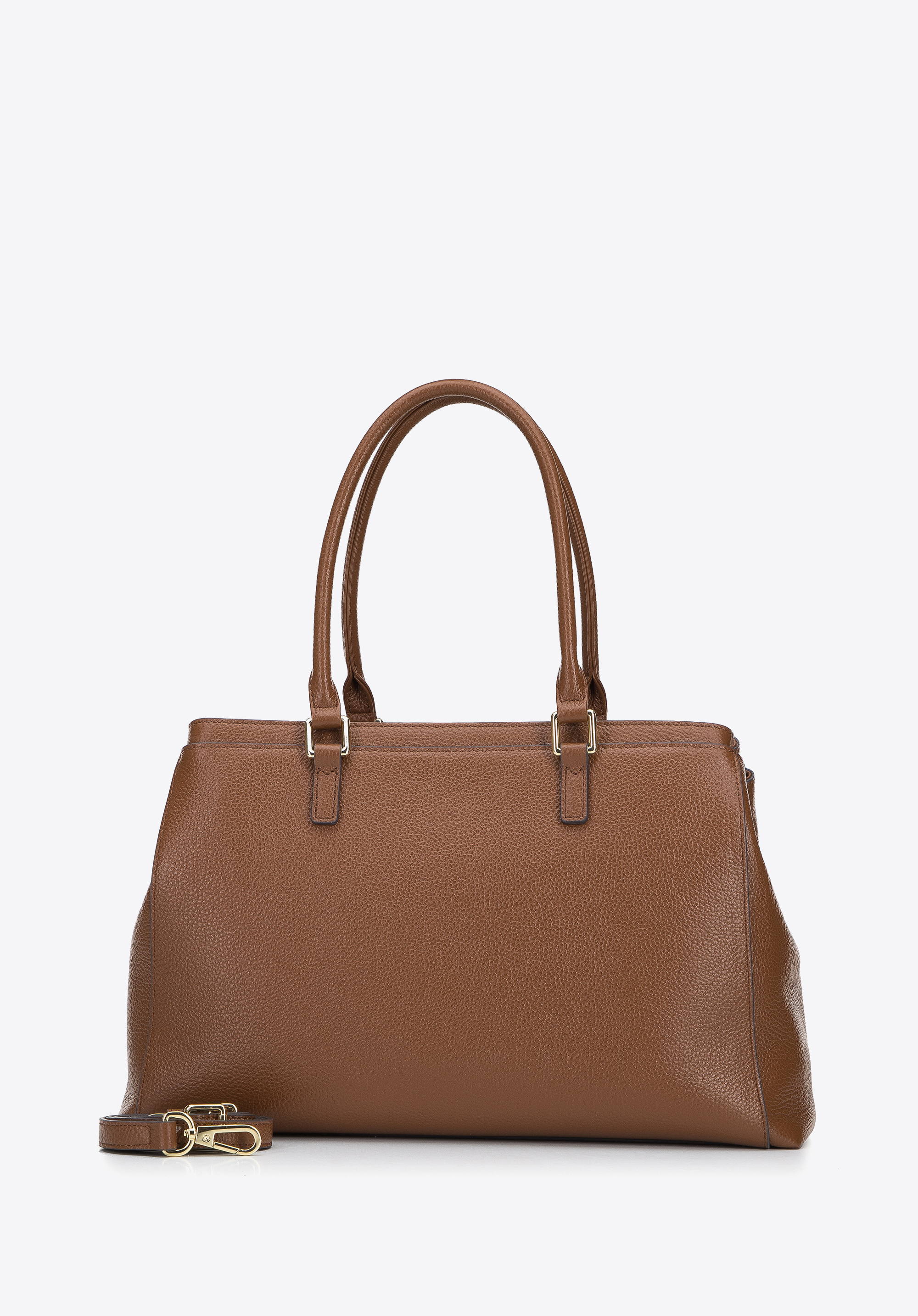 Leather classic tote bag brown | WITTCHEN